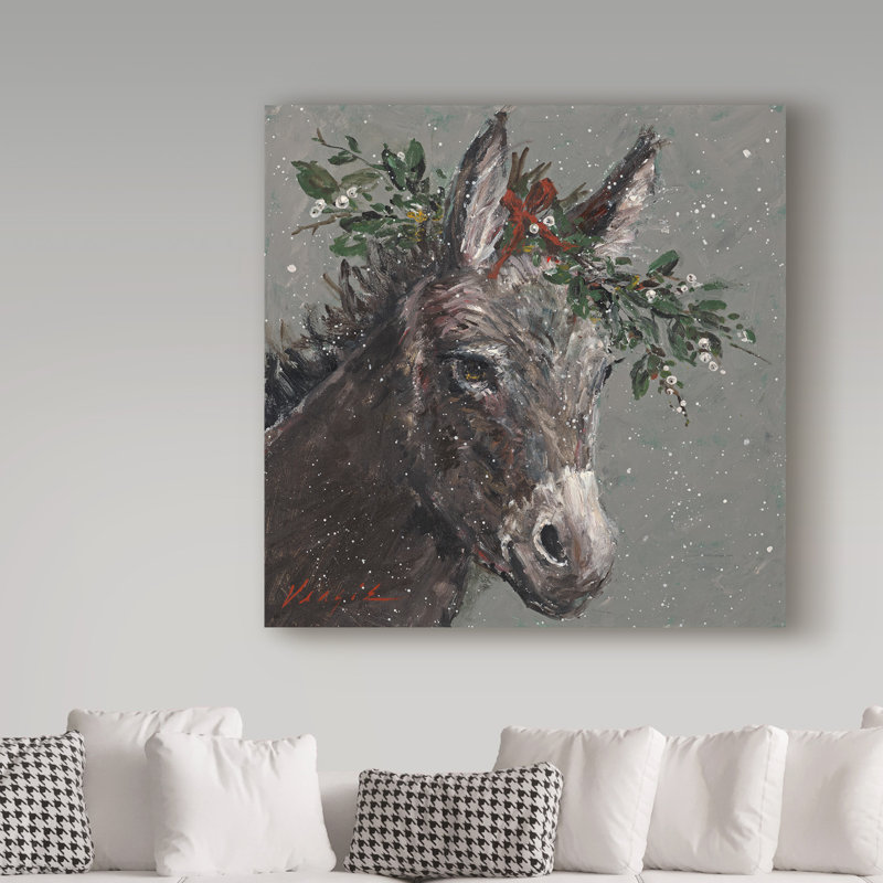 Trademark Art Mary Miller Veazie Mary Beth The Christmas Donkey by Mary ...