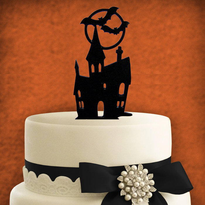 aMonogramArtUnlimited Haunted House Halloween Cake Topper | Wayfair