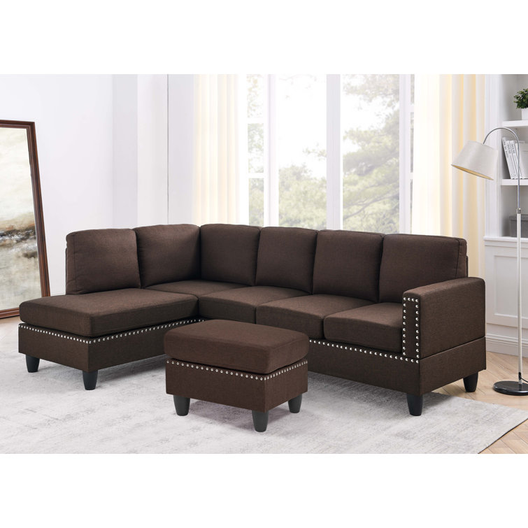 Wade Logan® Anice 95.2" Wide Left Hand Facing Sofa & Chaise with ...