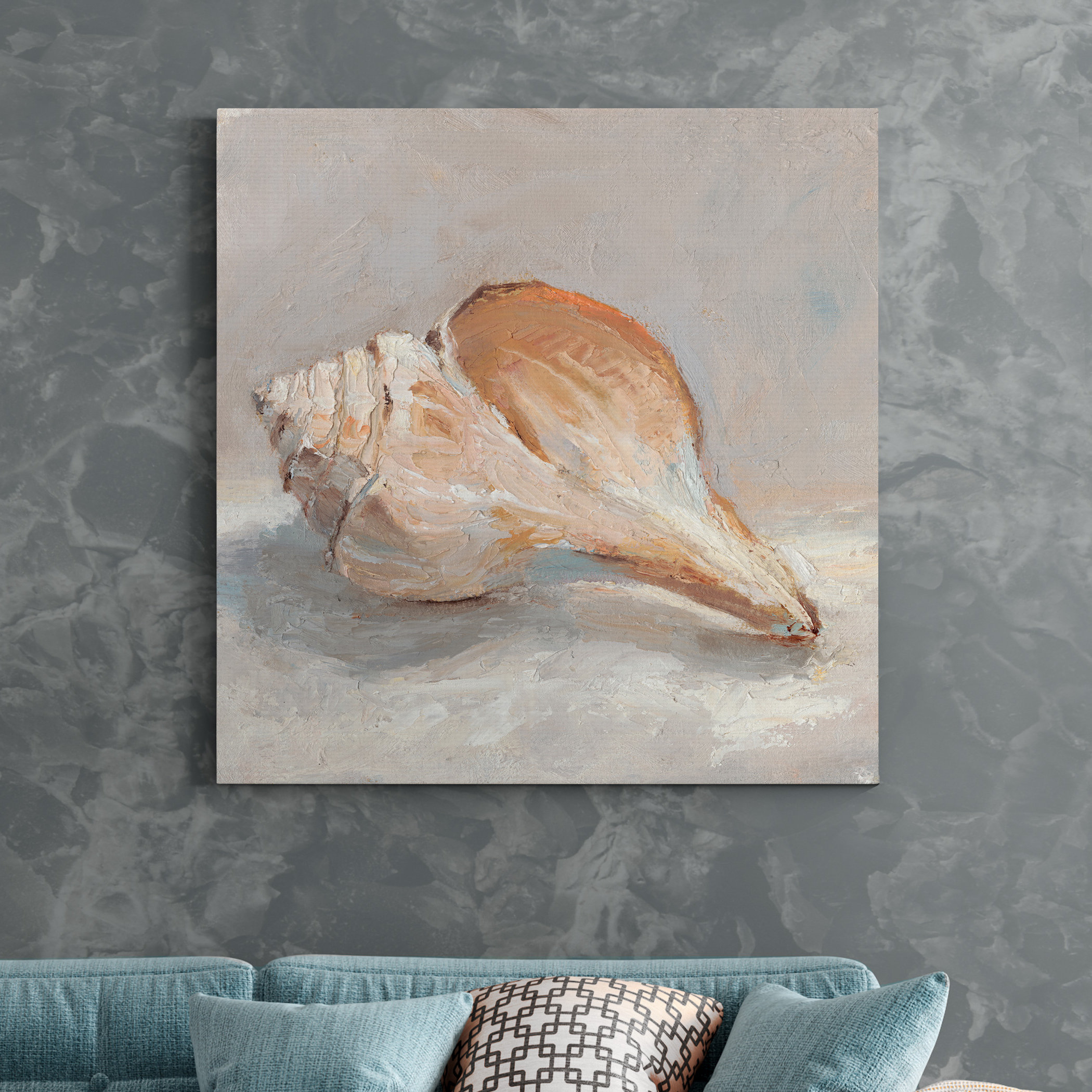 Highland Dunes Impressionist Shell Study III - Wrapped Canvas Print ...