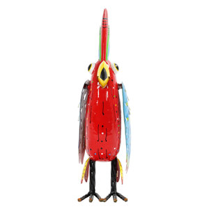 Exhart Colorful Metal Garden Bird Statue, 19 Inch | Wayfair