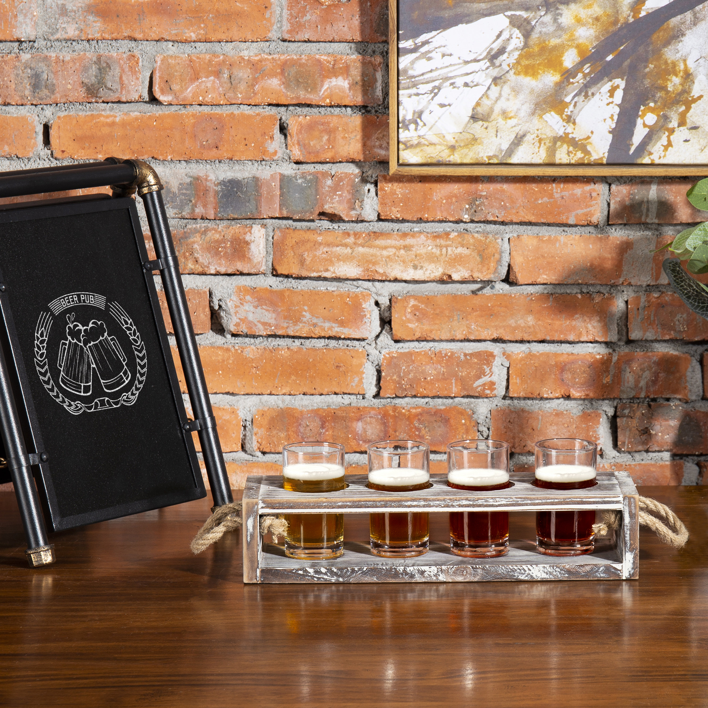 Gracie Oaks 5-Piece 5 Oz. Glass Beer Flight Set | Wayfair