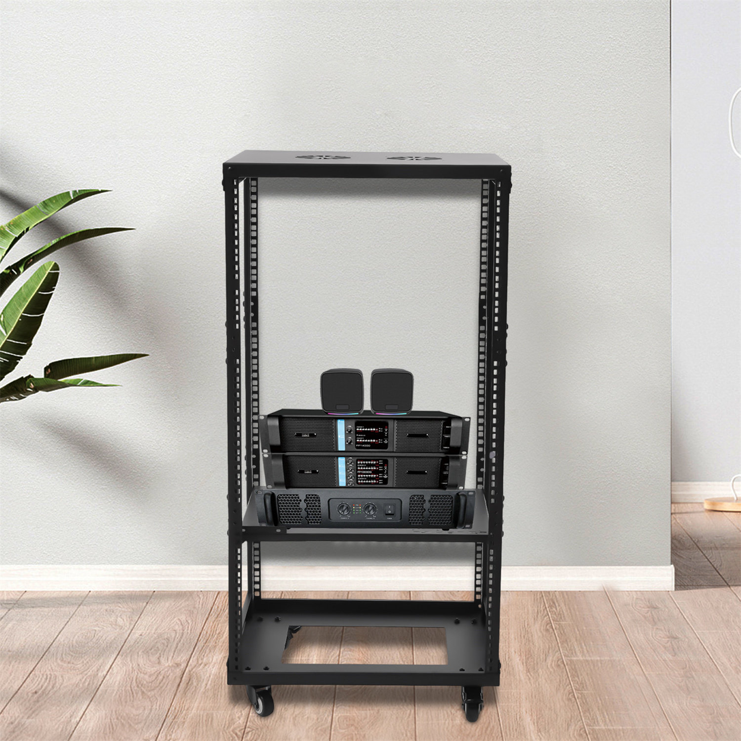 Rebrilliant Klemas 18U Open Frame Server Rack with 4 Post Adjustable ...