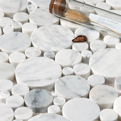 MatrixStoneUSA Bolle Carrara Random Sized Marble Mosaic Wall & Floor ...