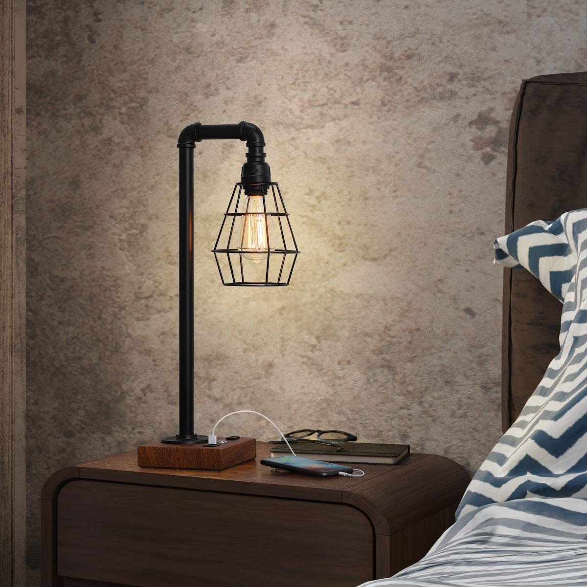 Trent Austin Design® Port Pirie Wood USB Desk Lamp | Wayfair