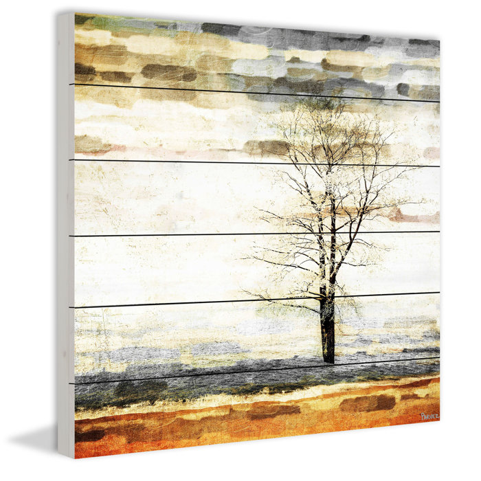 Wrought Studio Lone Tree by Parvez Taj - Print on Wood & Reviews | Wayfair