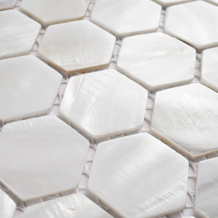 Supreme Tile Mother of Pearl 1" x 1" Seashell Honeycomb Mosaic Wall ...