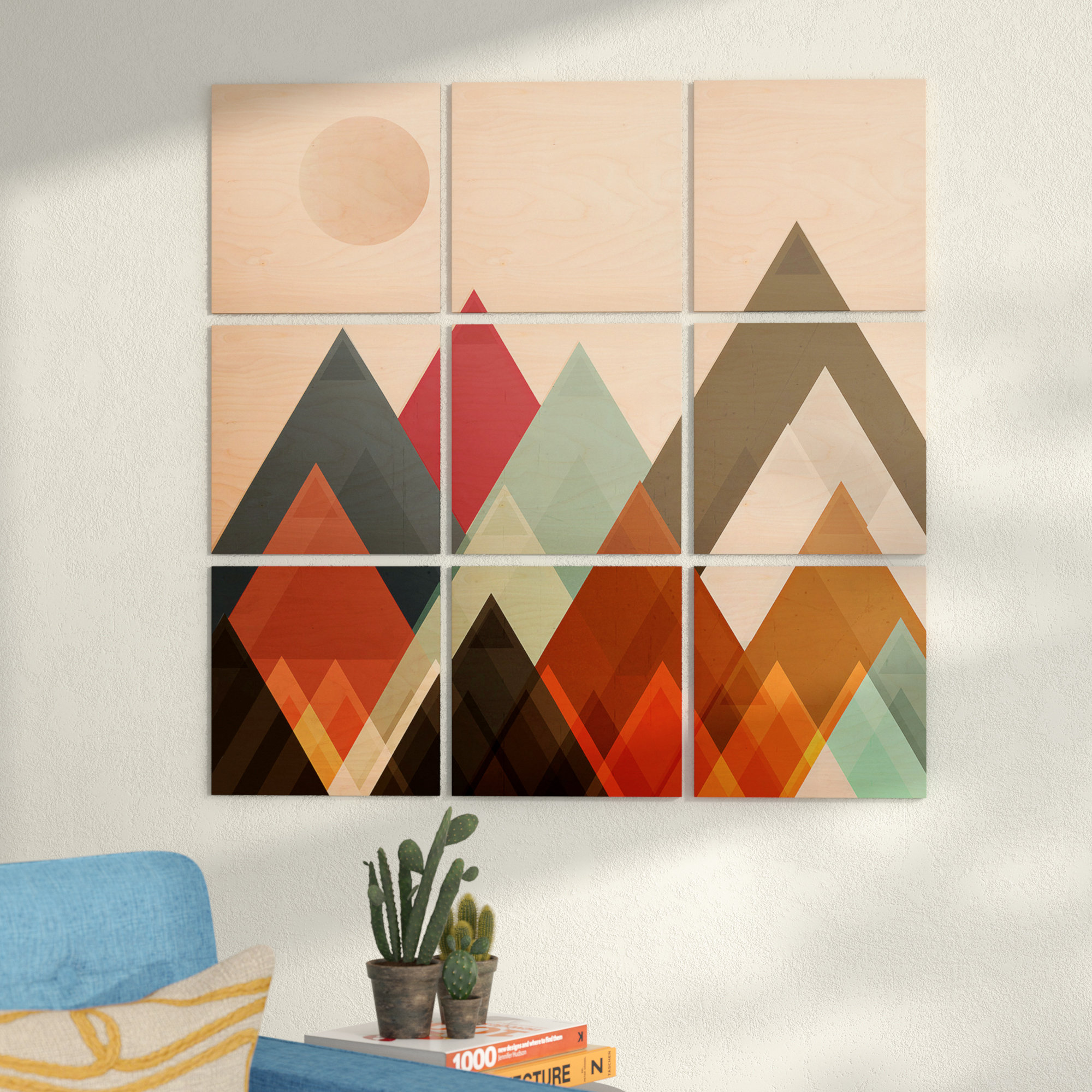 Bless international Pepper Moon On Wood 9 Pieces Graphic Art & Reviews ...