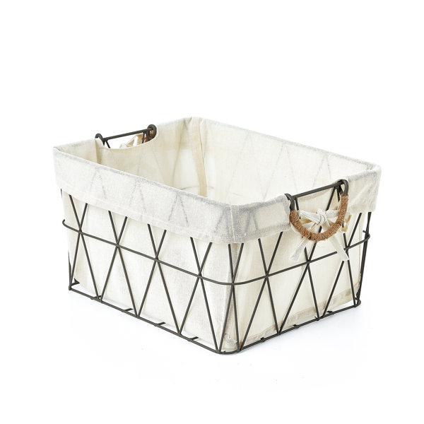 Baum Set Of Three Lined Tapered Rectangle Bins With Fold Down Binded ...
