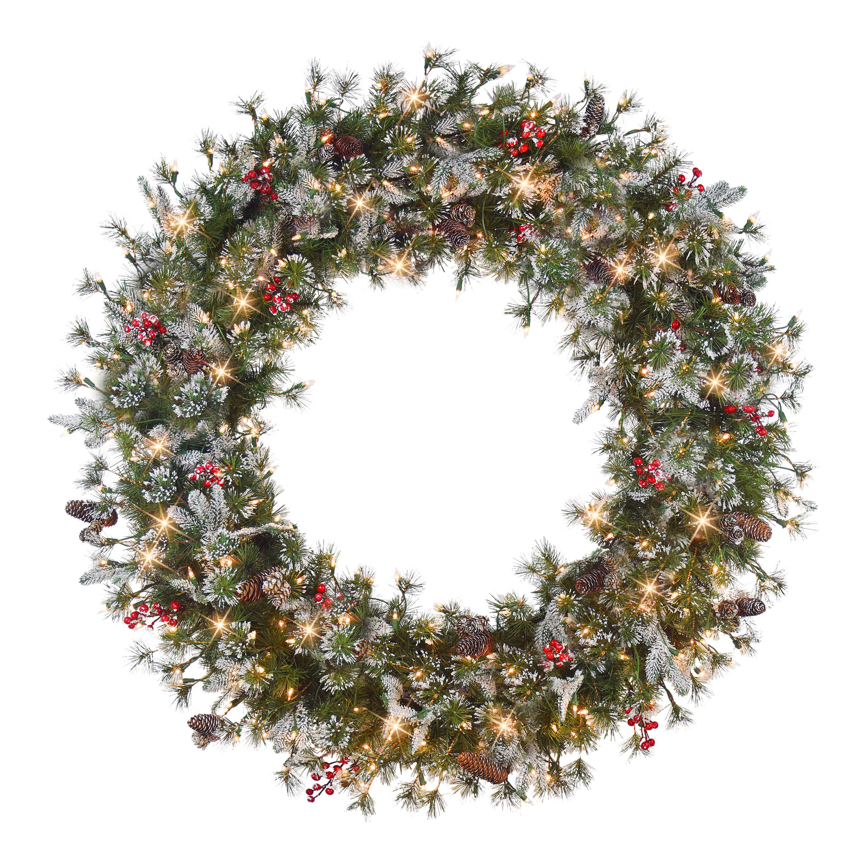 The Holiday Aisle® Faux Lighted Spruce 48'' Wreath | Wayfair