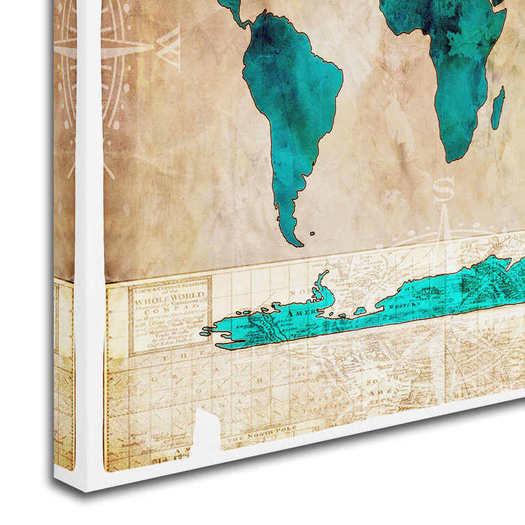 Longshore Tides Sea Map I On Canvas by LightBoxJournal Graphic Art ...