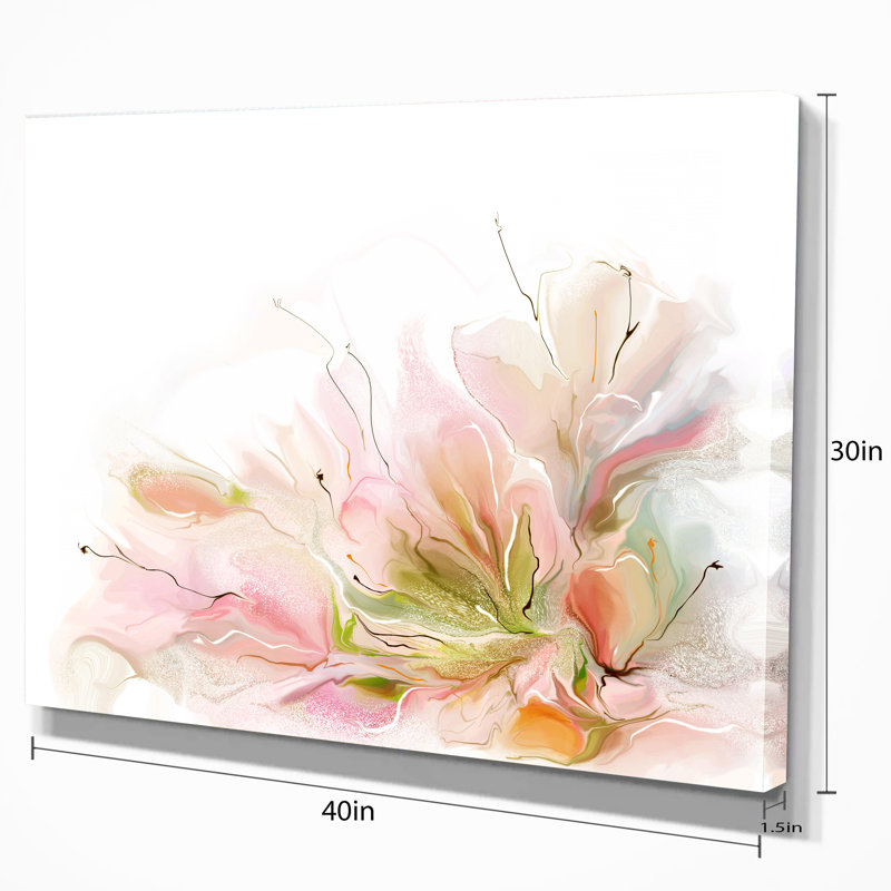 DesignArt Floral Abstract Design On White - Wrapped Canvas Graphic Art ...