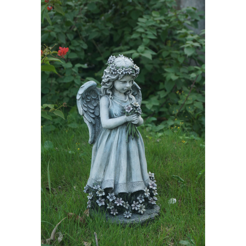 Hi-Line Gift Ltd. Angel Holding Flowers Statue & Reviews | Wayfair