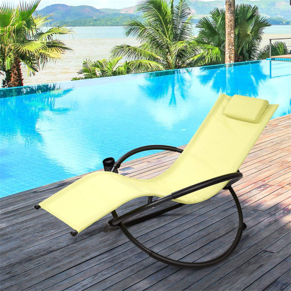 Dakota Fields Alojz 144Cm Long Reclining Single Sun Lounger | Wayfair.co.uk