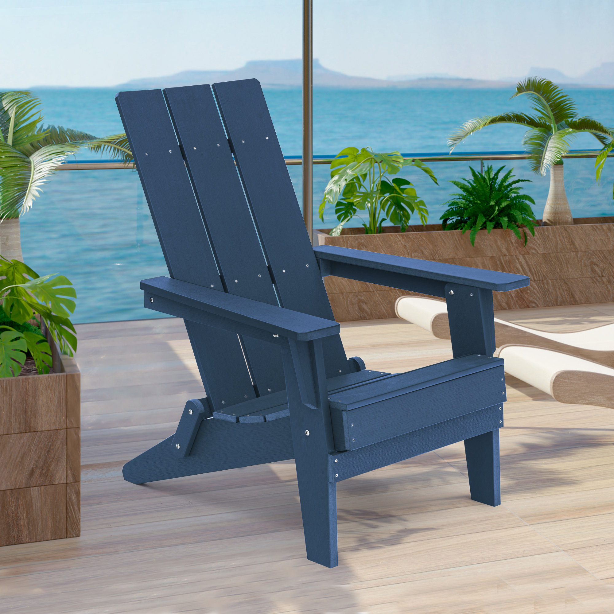 Rosecliff Heights Angelicamae Plastic/Resin Folding Adirondack Chair ...