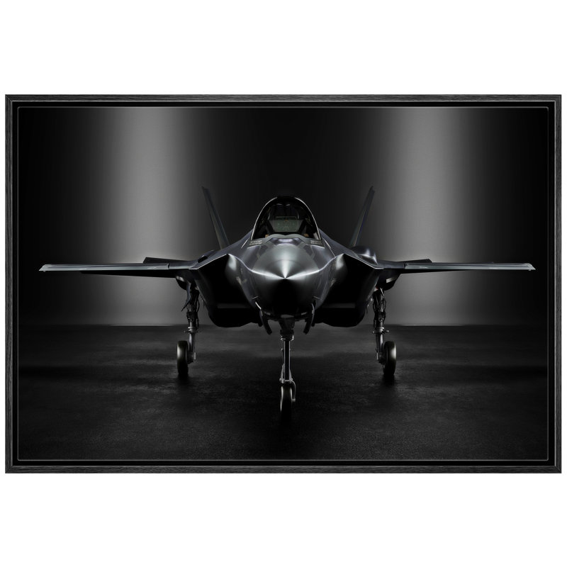 SIGNLEADER Fighter Jet In Airplane Hanger - Floater Frame Graphic Art ...