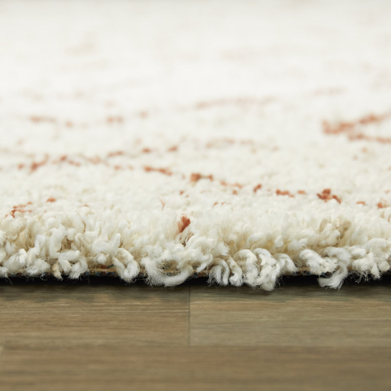 Mercury Row® Politte Performance White/Orange Rug & Reviews | Wayfair