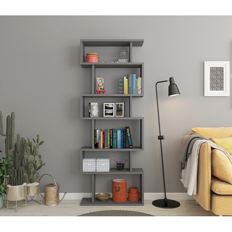 Ebern Designs Carlyjane 160Cm H x 60Cm W Geometric Bookcase | Wayfair.co.uk