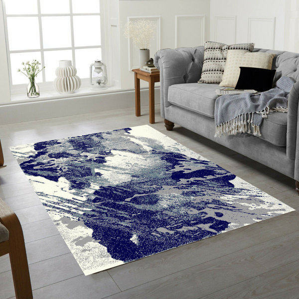 17 Stories Boinotre Rio Dhurrie Blue/Grey/White Rug & Reviews | Wayfair ...