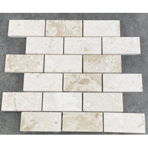 Miletos Stone Collection Shellstone 2" x 4" Travertine Mosaic Tile ...