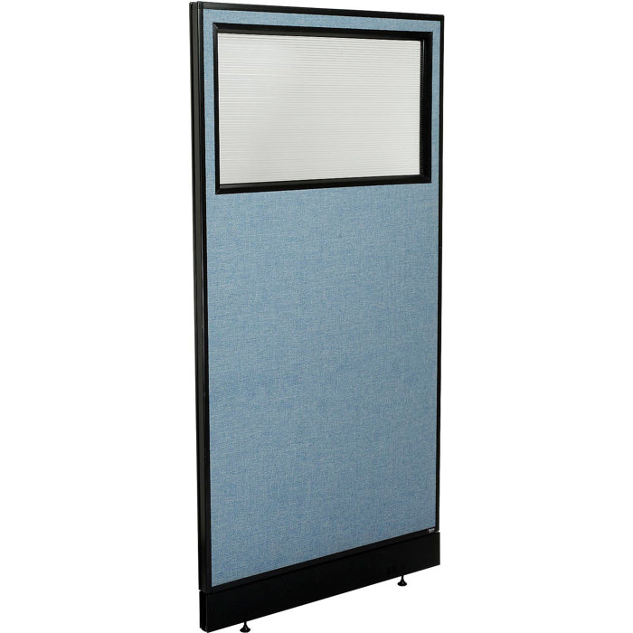 Interion Gray Office Partition Panel With Partial Window & Raceway ...
