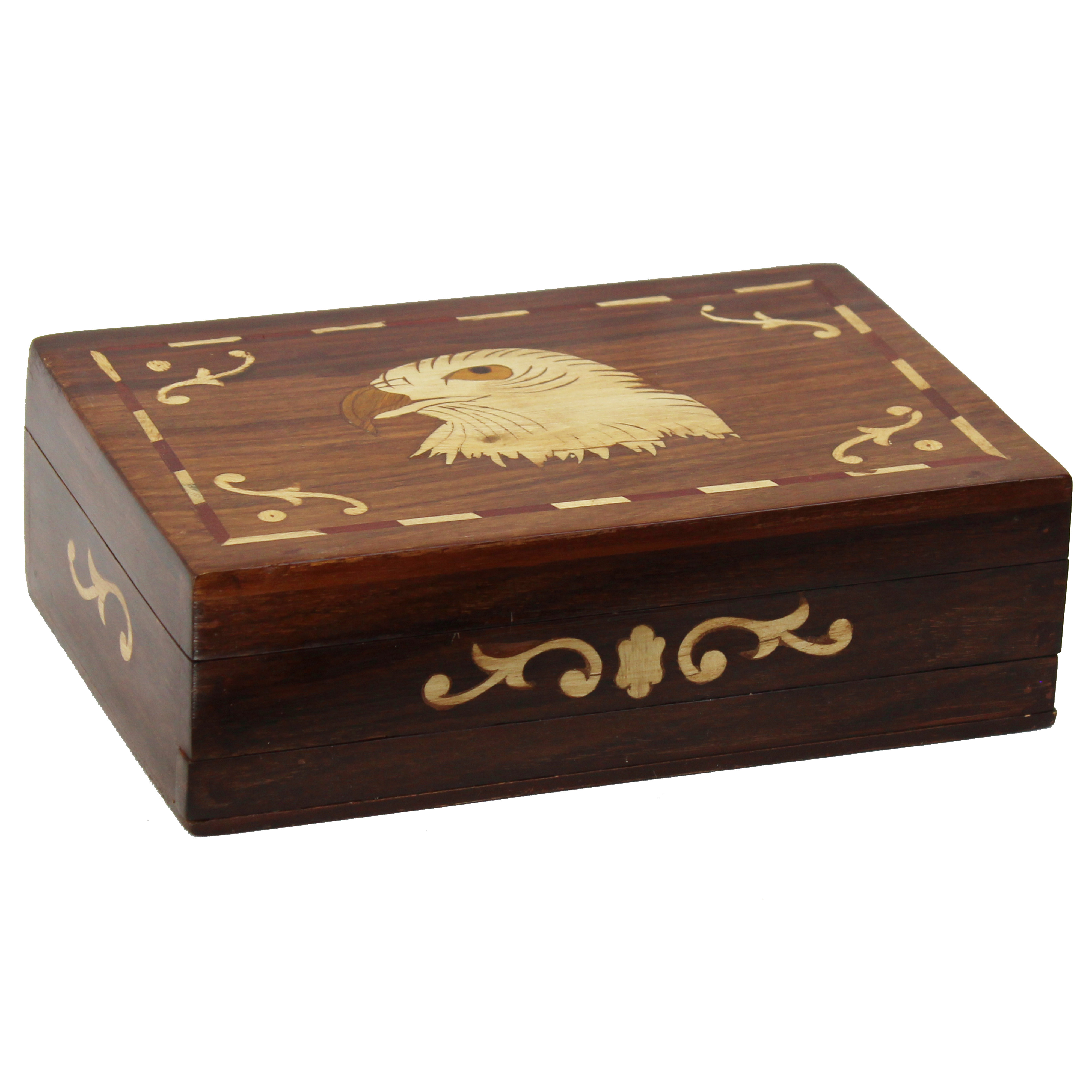 Millwood Pines Amatury Handmade Rosewood Hawk Wooden Decorative Box ...