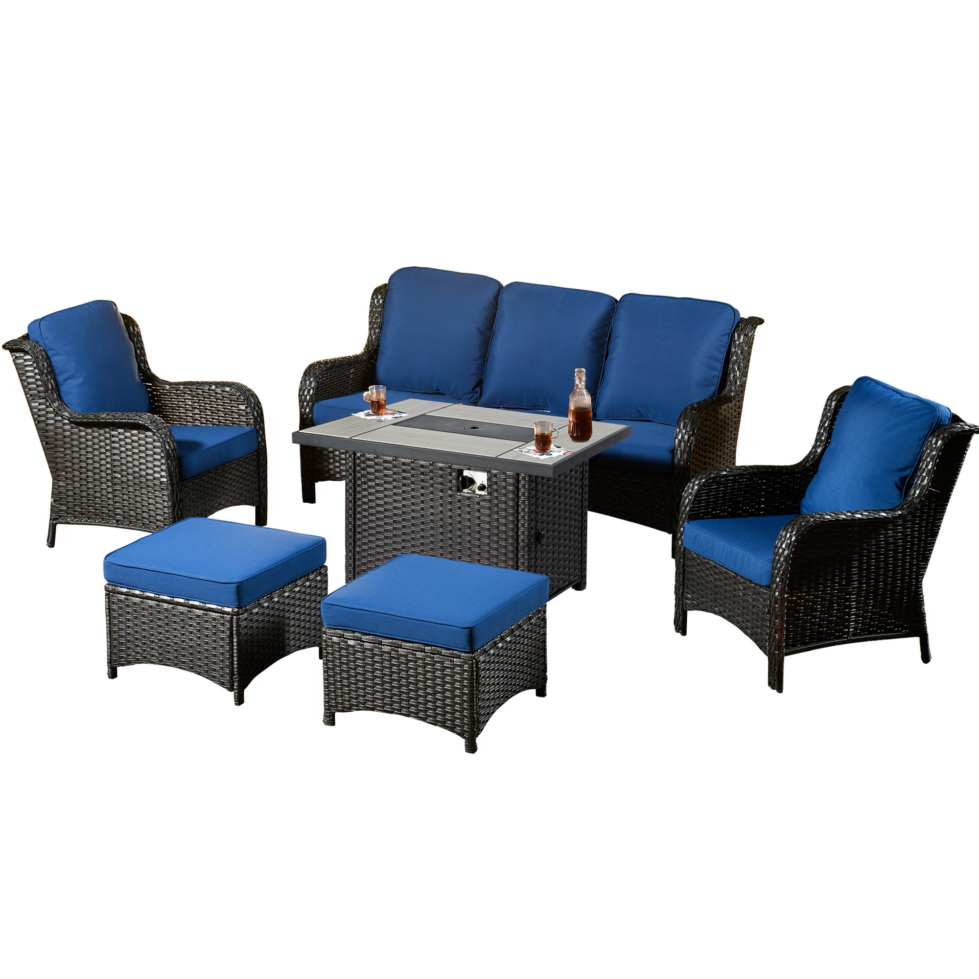 XIZZI NTC 6 Piece Complete Patio Set with Cushions & Reviews | Wayfair