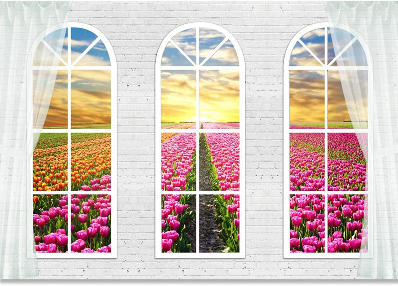 IDEA4WALL Window View Curtain Wall Mural | Wayfair