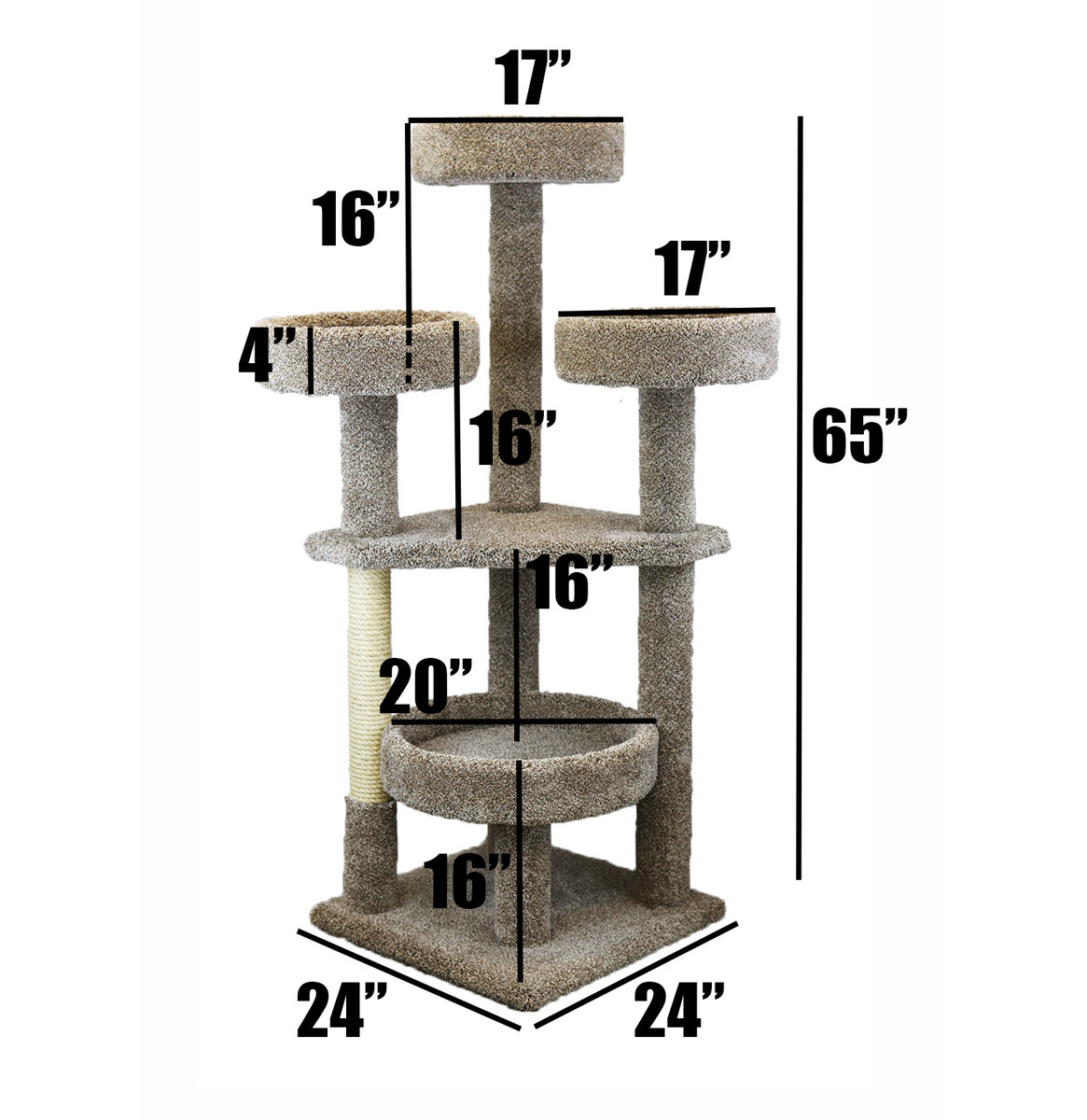 Prestige Cat Trees 65" Maine Coon Tower Cat Condo & Reviews | Wayfair