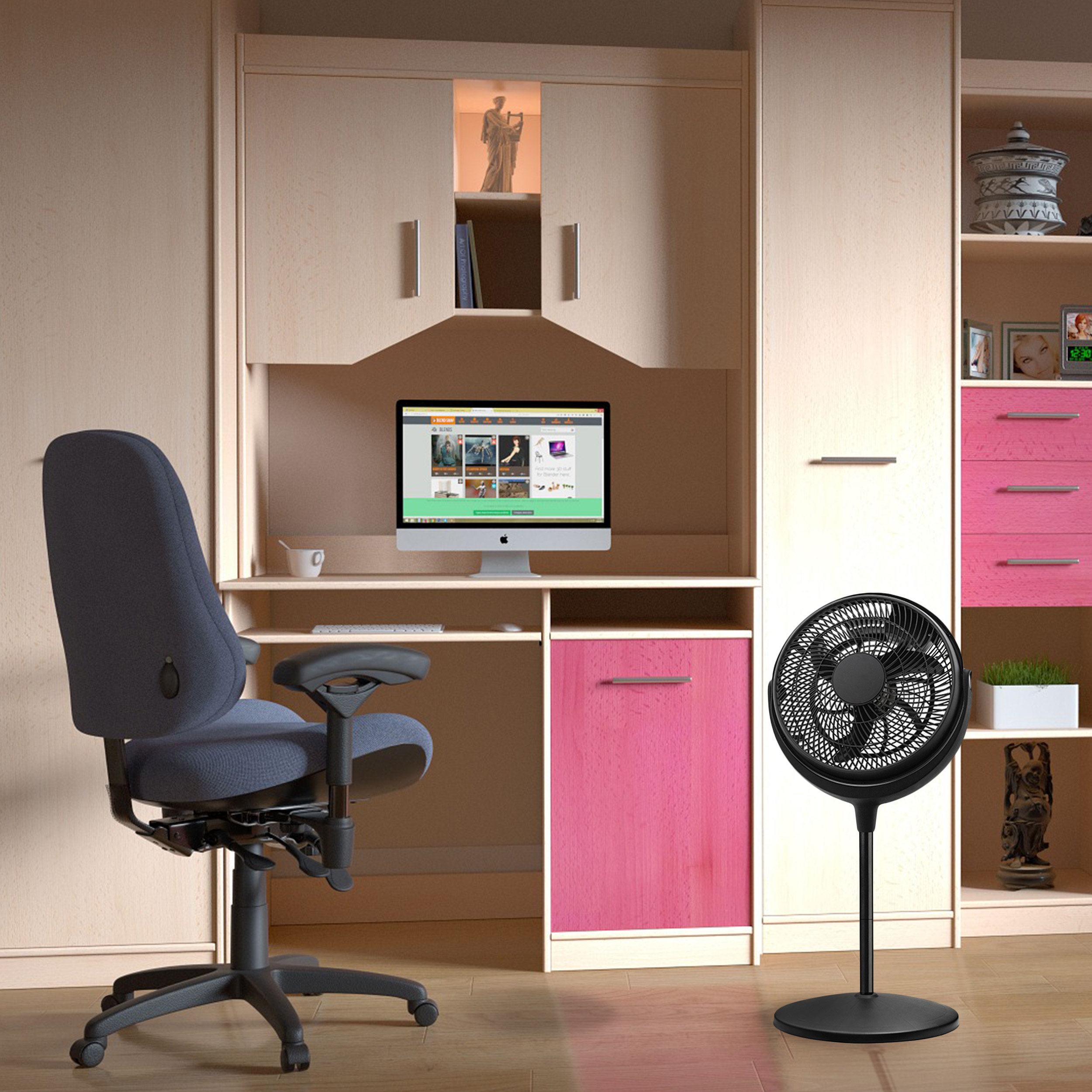 Brentwood Kool Zone 12" Circulator Stand Fan- Black | Wayfair