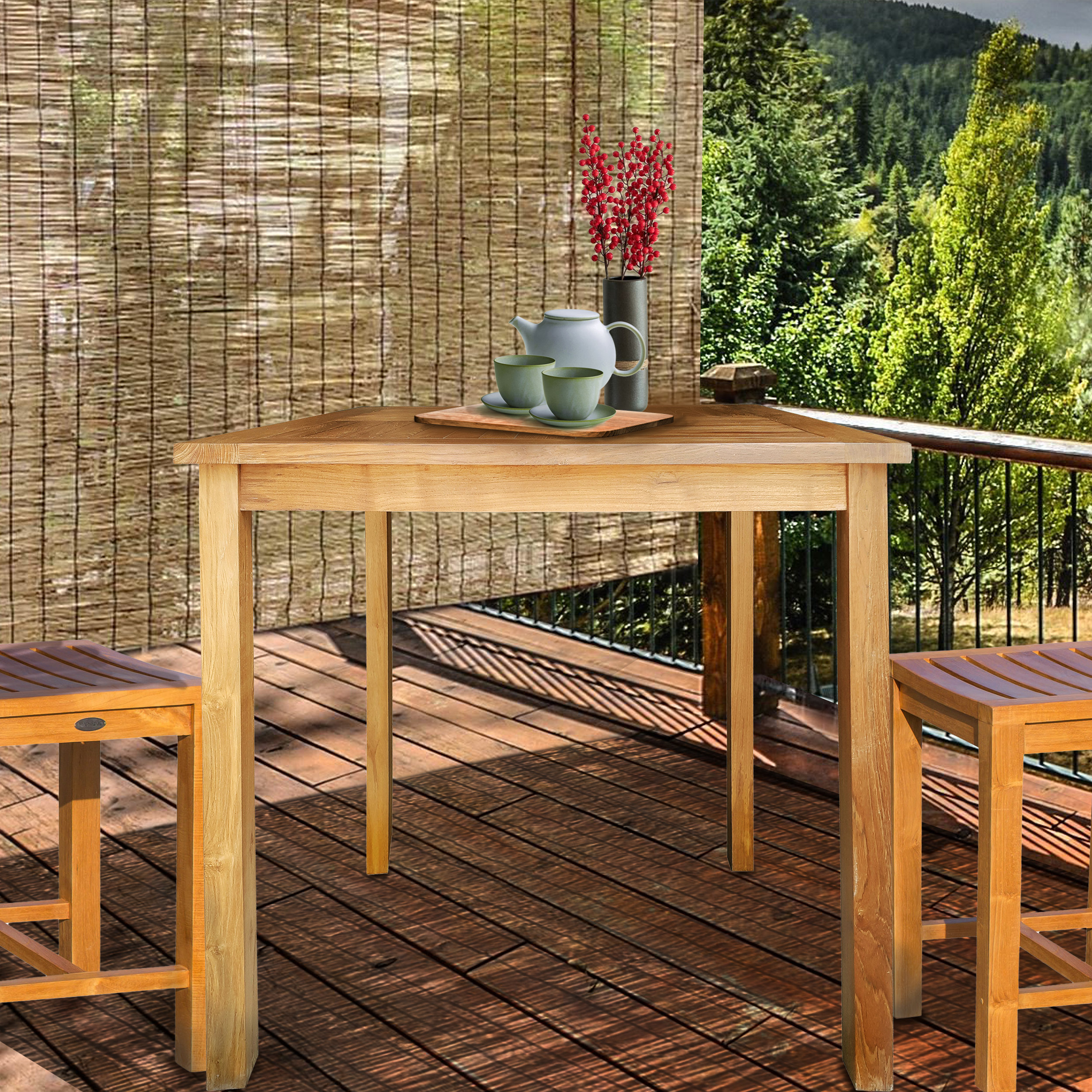Loon Peak® Fredson Teak Outdoor Bistro Table | Wayfair