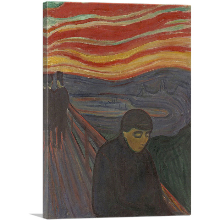 ARTCANVAS Despair 1894 Framed On Canvas by Edvard Munch Painting | Wayfair