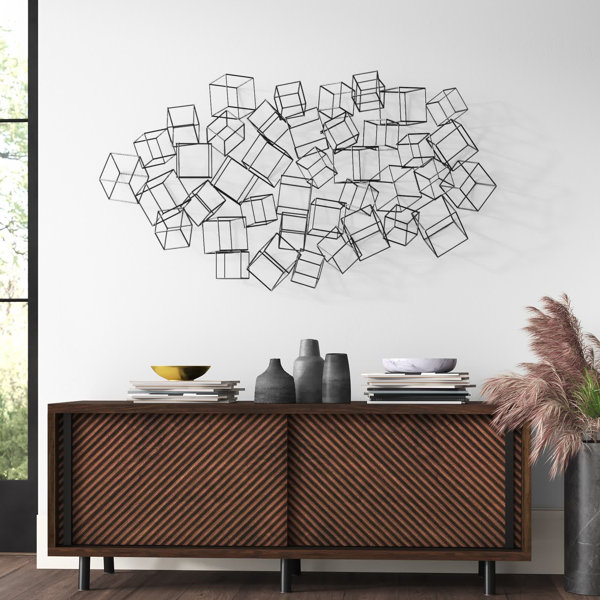 Mercury Row® Abstract and Geometric 3D Square Cubes Wall Décor ...