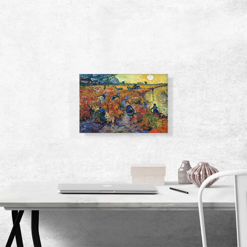 ARTCANVAS The Red Vineyard At Arles 1888 On Canvas by Vincent Van Gogh ...