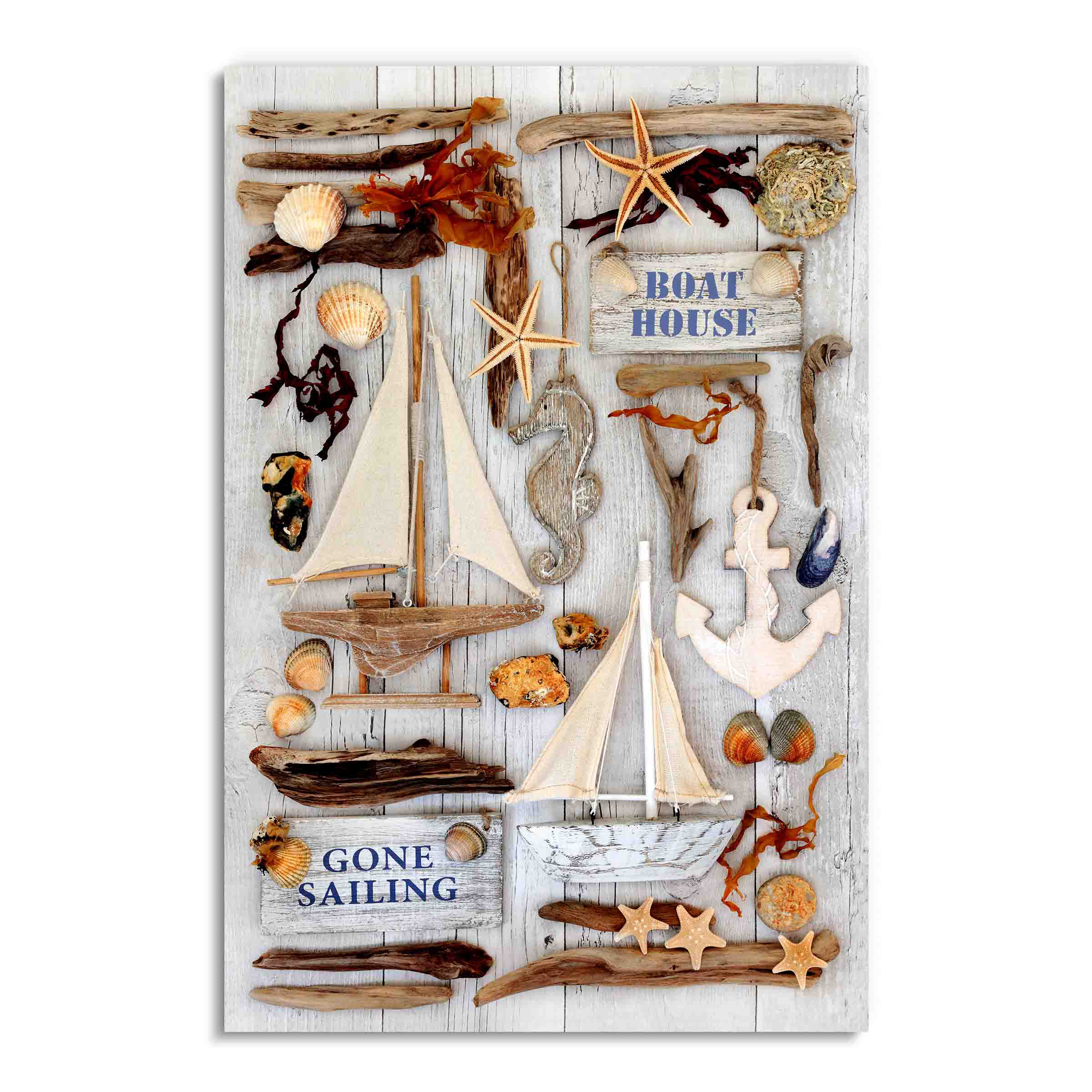 Breakwater Bay Gone Sailing, Boat House, Aquatic Seashell Sign, Acrylic ...