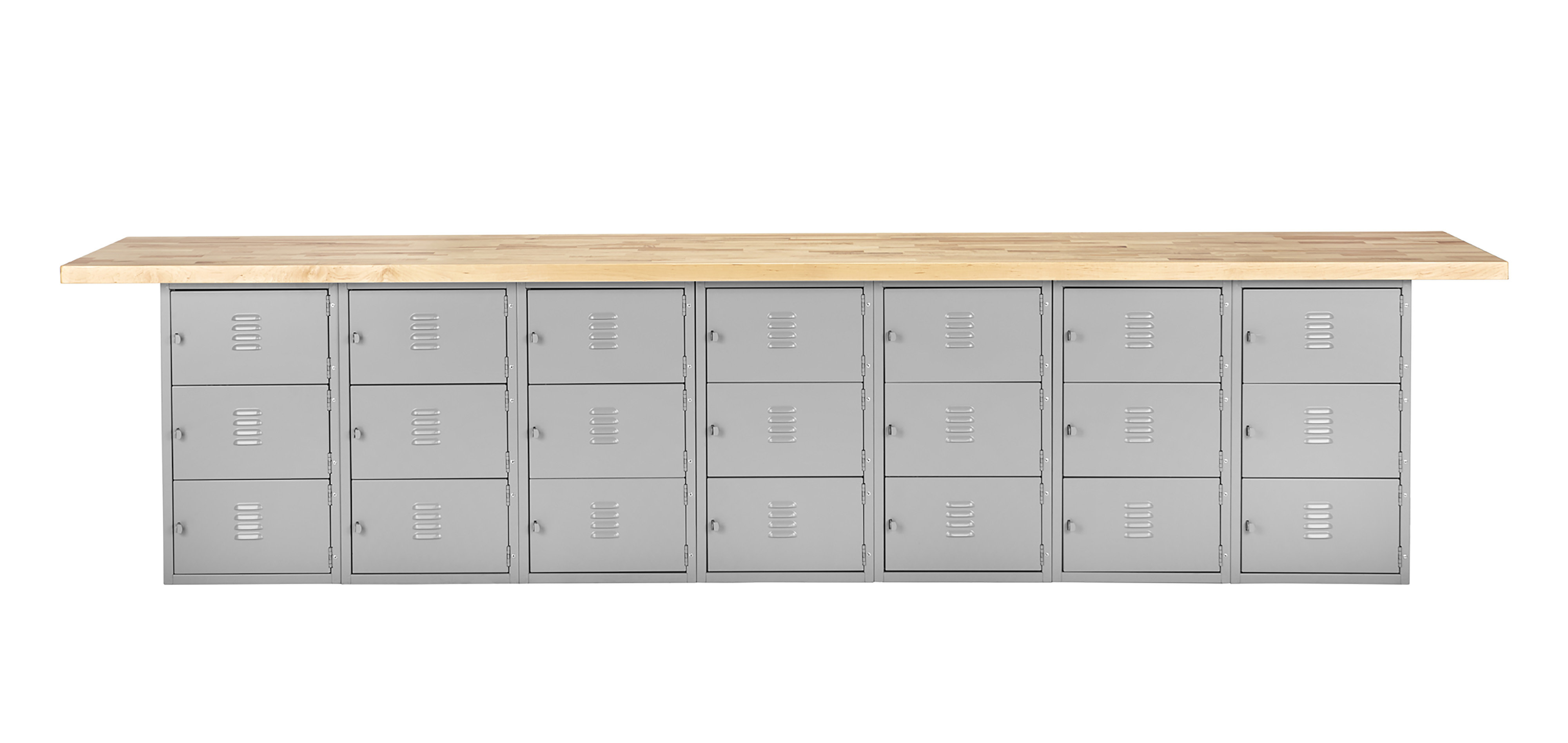 Shain Horizontal Locker Unit Wood Top Workbench | Wayfair