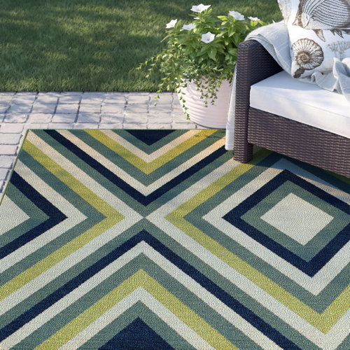George Oliver Turnbow Green Indoor/Outdoor Rug & Reviews | Wayfair
