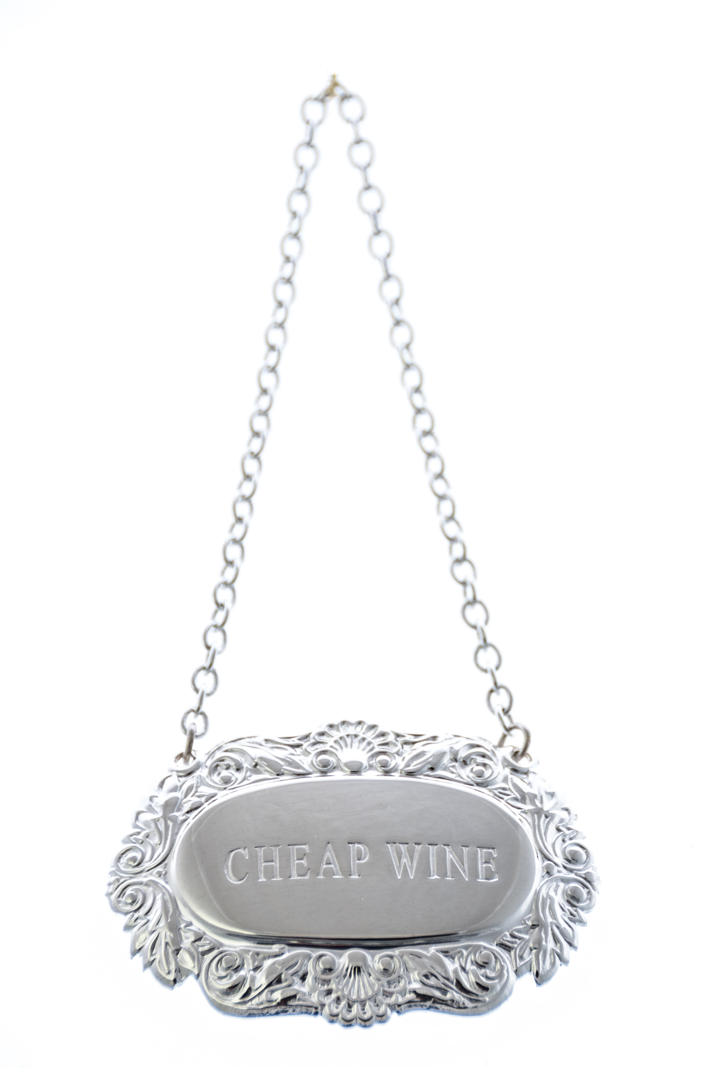 Corbell Silver Company Shell and Scroll Decanter Label Cheap Wine | Wayfair