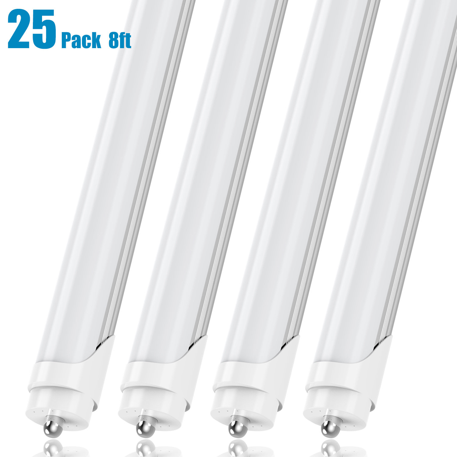 JESLED T8 8FT LED Light Bulbs, Single Pin FA8 Base, 45W 4500LM | Wayfair