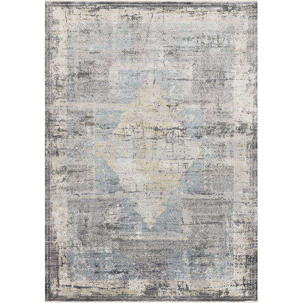Bungalow Rose Robledo Blue Rug | Wayfair