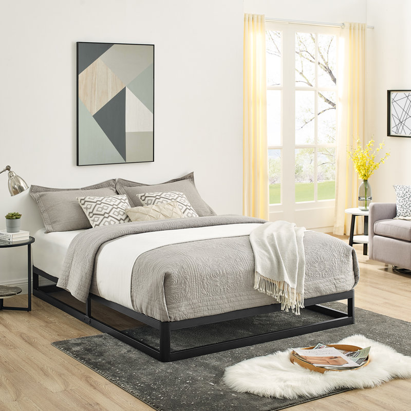 Latitude Run® Claudian Modern Metal Platform Bed Frame with Heavy Duty ...