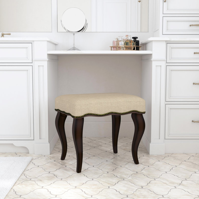 Darby Home Co Winland 19'' Tall Solid Wood Vanity Stool & Reviews | Wayfair