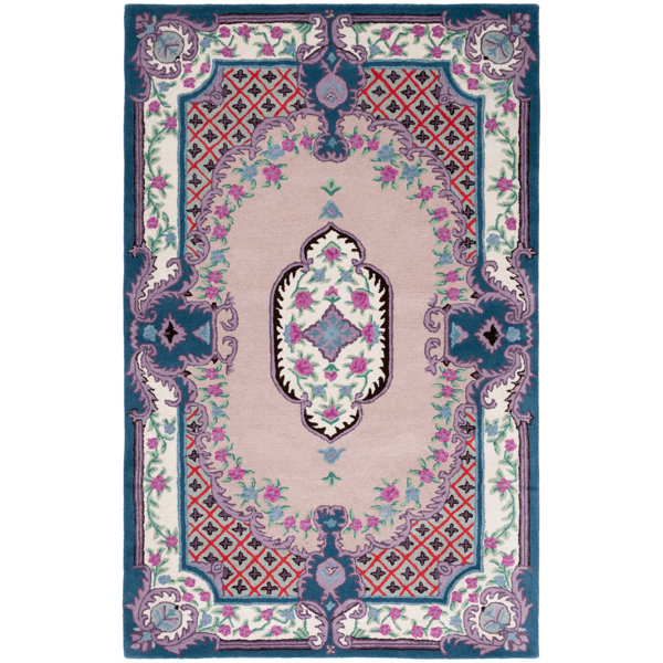 Lark Manor Luxembourg Handmade Wool Pink/Ivory Rug | Wayfair