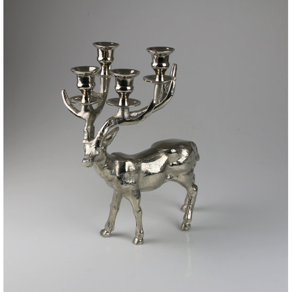 The Seasonal Aisle Stag Metal Candelabra | Wayfair.co.uk