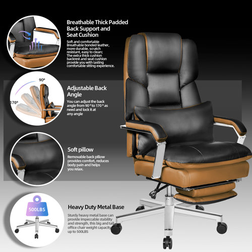 Hokku Designs Cranbrook Big and Tall Ergonomic Reclining Executive ...