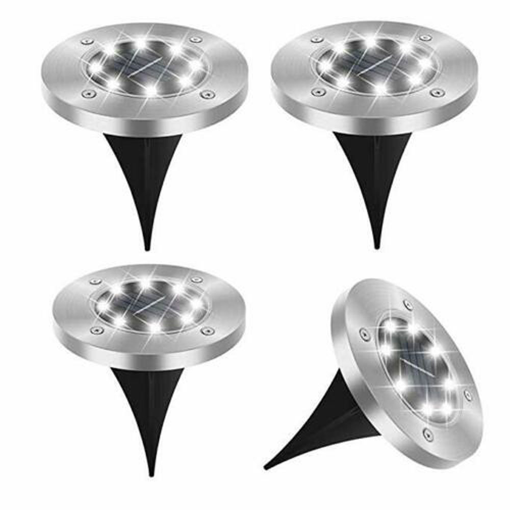 CELLPAK 4 PCS Solar Disk Lights Outdoor Path Garden Buried Light | Wayfair