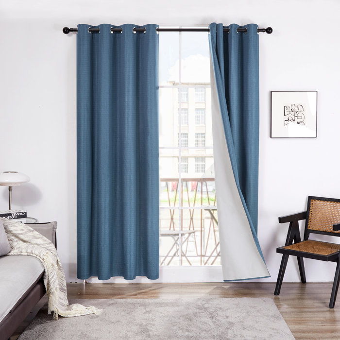 Latitude Run® Lompoc 100 Percent Blackout Light Weight Curtain Panels ...