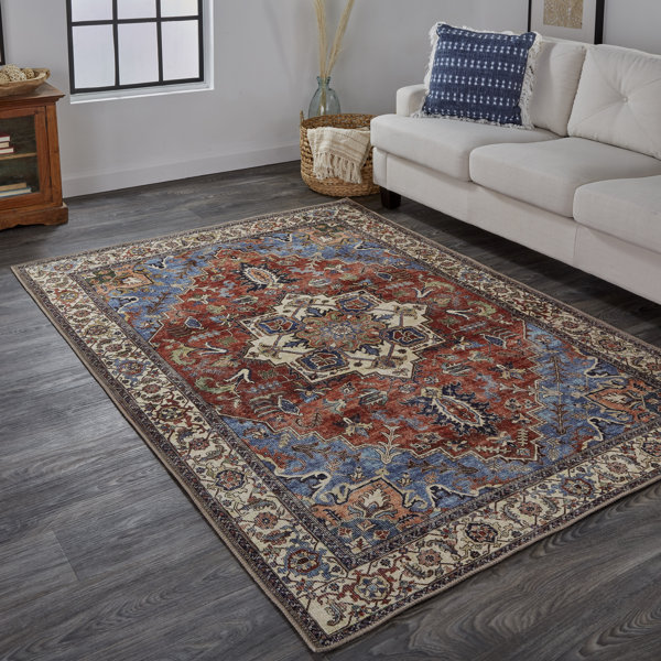 Navy-rust-rug | Wayfair