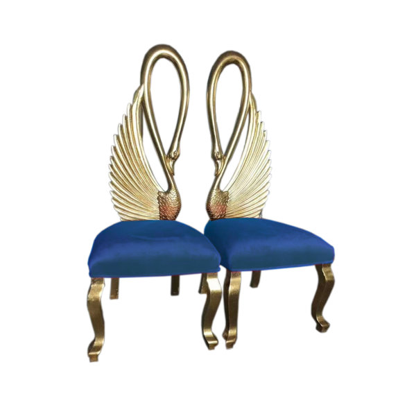 Rosdorf Park Infinity Gold Swan Chairs With Upholstery | Wayfair