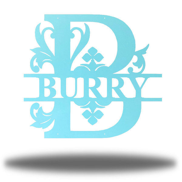 Astoria Grand Ingwar Floral Split Letter Monogram Customized Wall ...